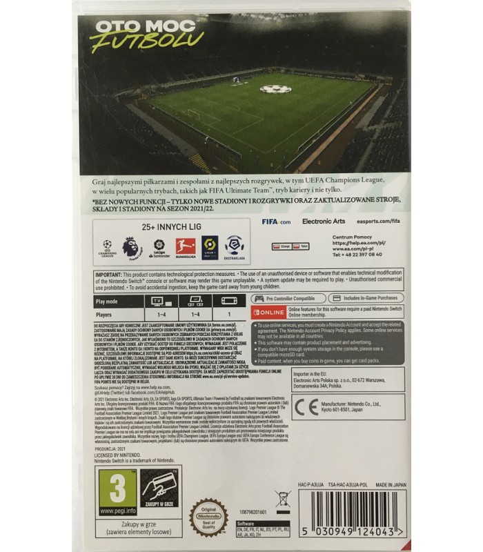 FIFA 22 Nintendo Switch PL